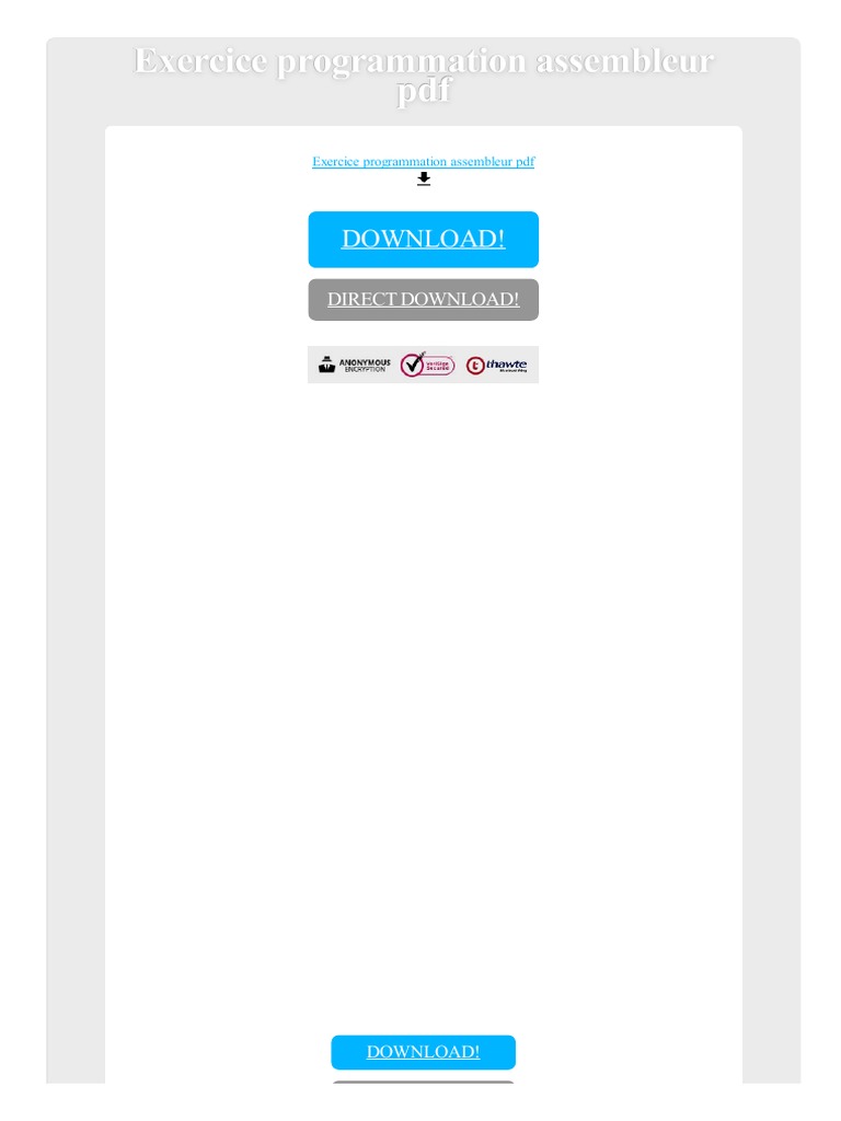 Exercice Programmation Assembleur PDF | PDF | Assembleur | Programme ...