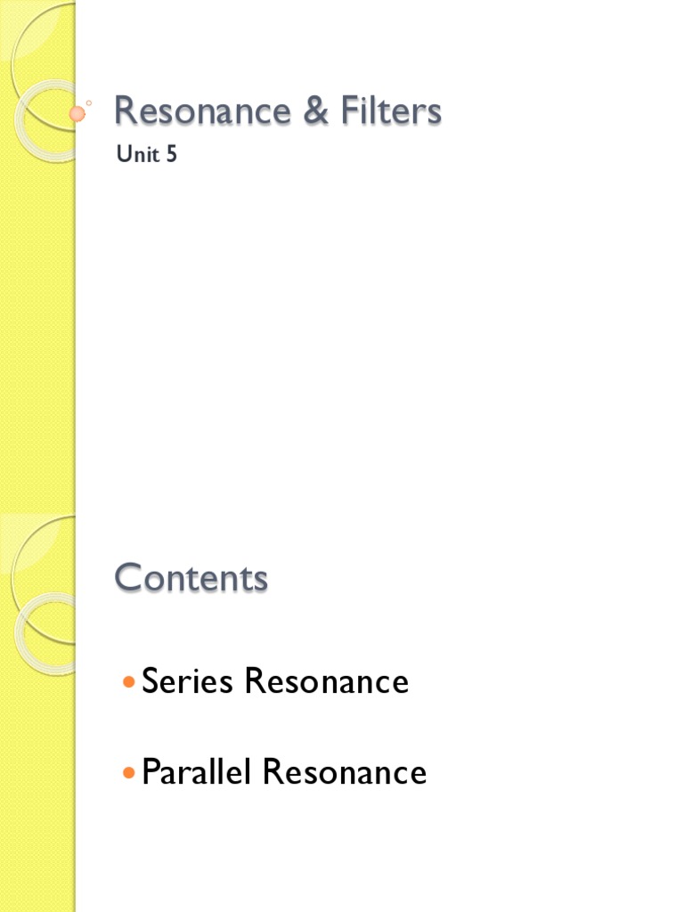 Resonance & Filters Guide | PDF | Electronic Filter | Low Pass Filter