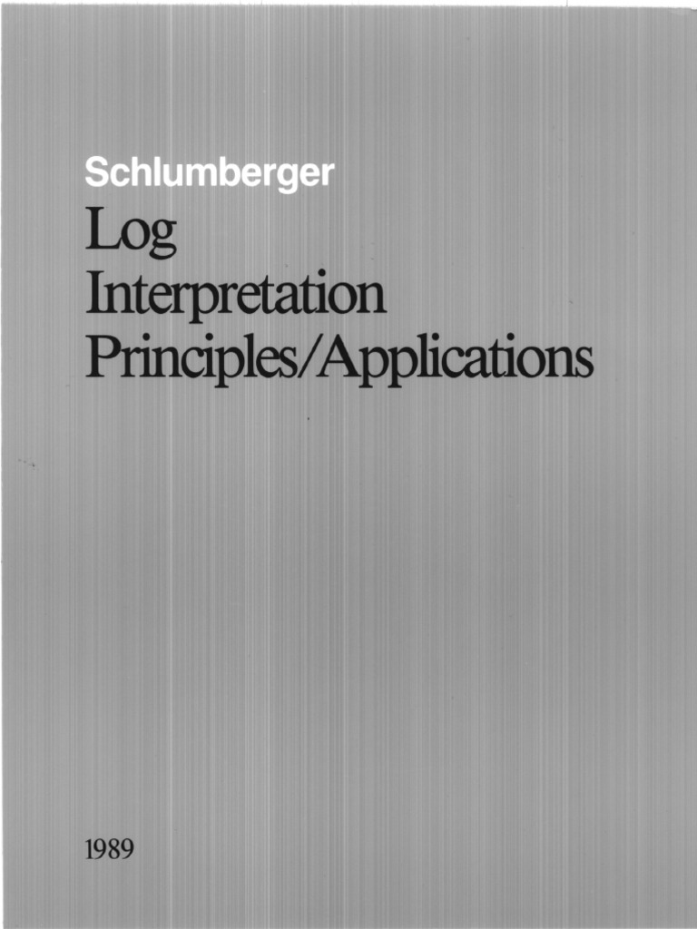 Schlumberger - Log Interpretation Principles Applications | Applied And Interdisciplinary ...