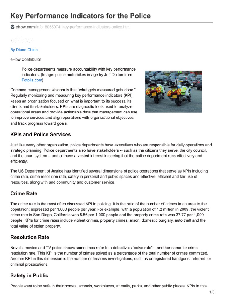 Key Performance Indicators For The Police | PDF | Performance Indicator ...