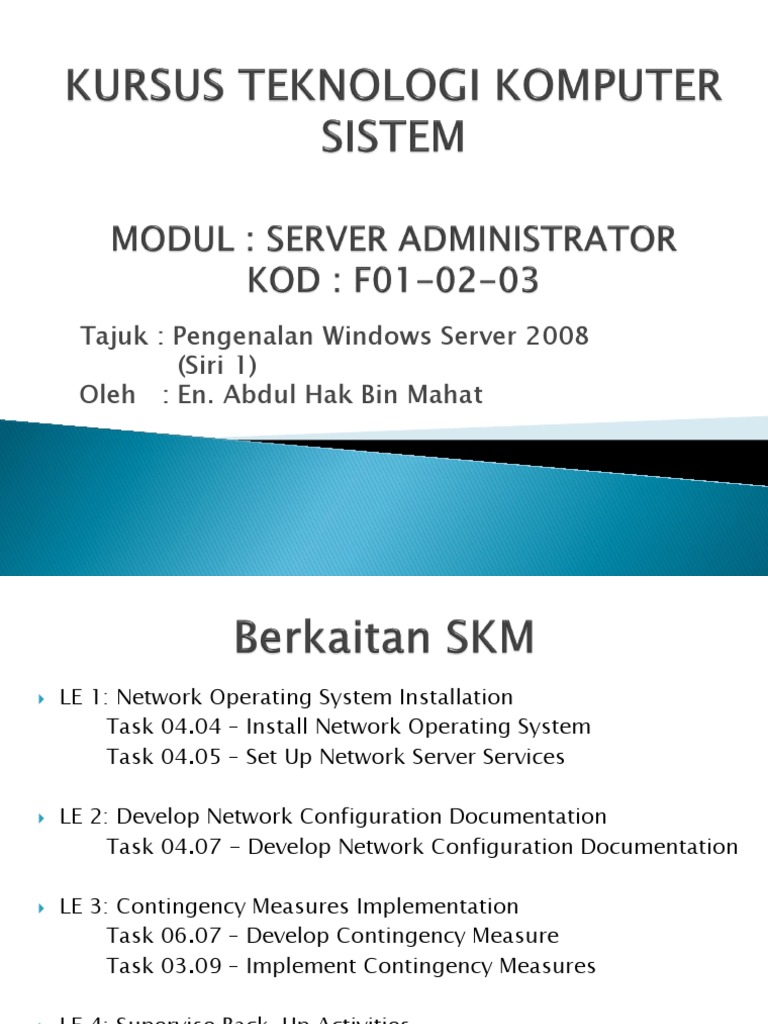 Pengenalan Windows Server 2008 dan NOS | PDF | Seni | Komputer