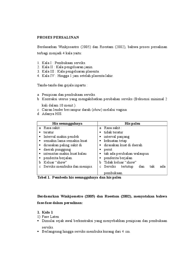 Tahapan Persalinan dan Gejala Inpartu | PDF | Kesehatan Holistik | Sains & Matematika