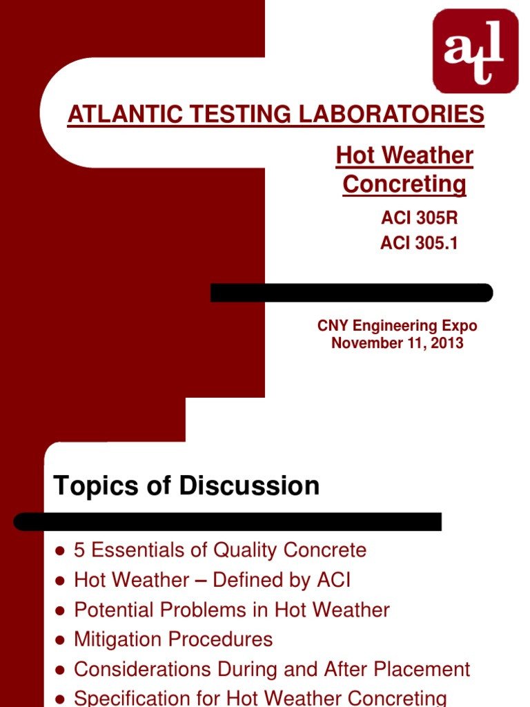 ACI 305 Main Points - Hot-Weather-Concreting | PDF | Industries | Concrete