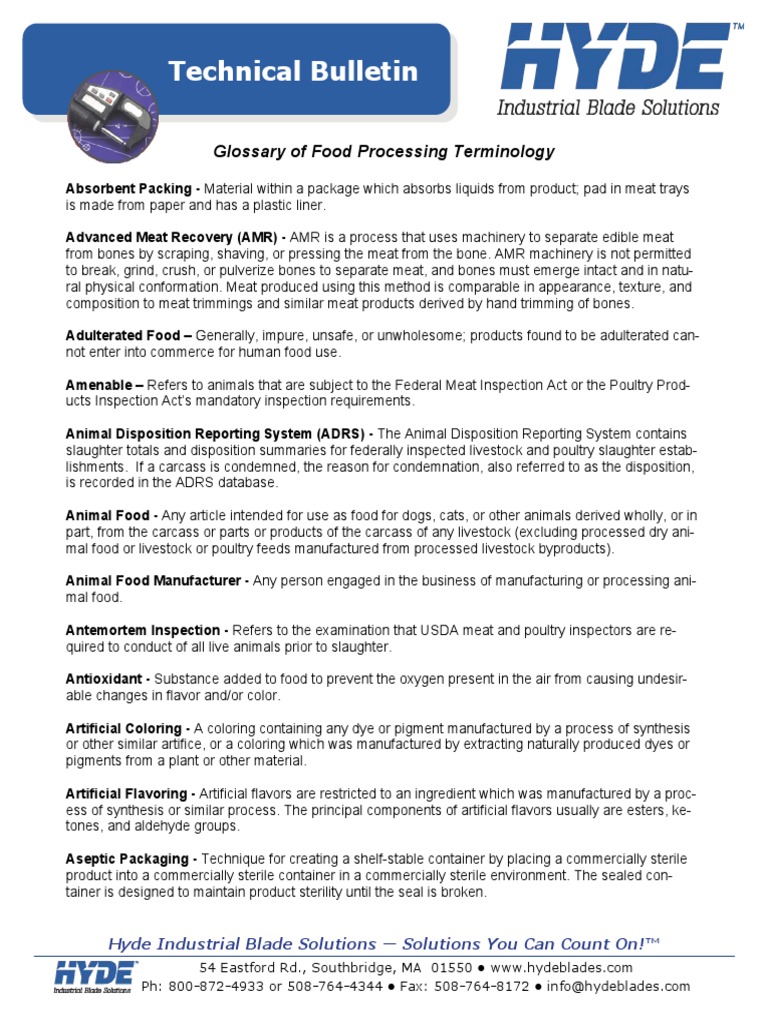 Glossary Food Processing Terminology | PDF | Organic Farming | Curing ...