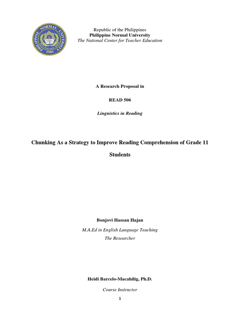 Chunking As A Strategy To Improve Reading Comprehension of Grade 11 ...