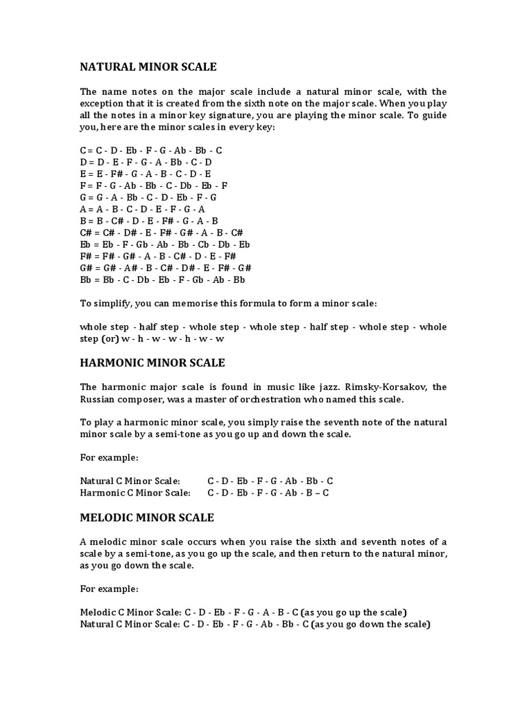 Minor Scales | PDF