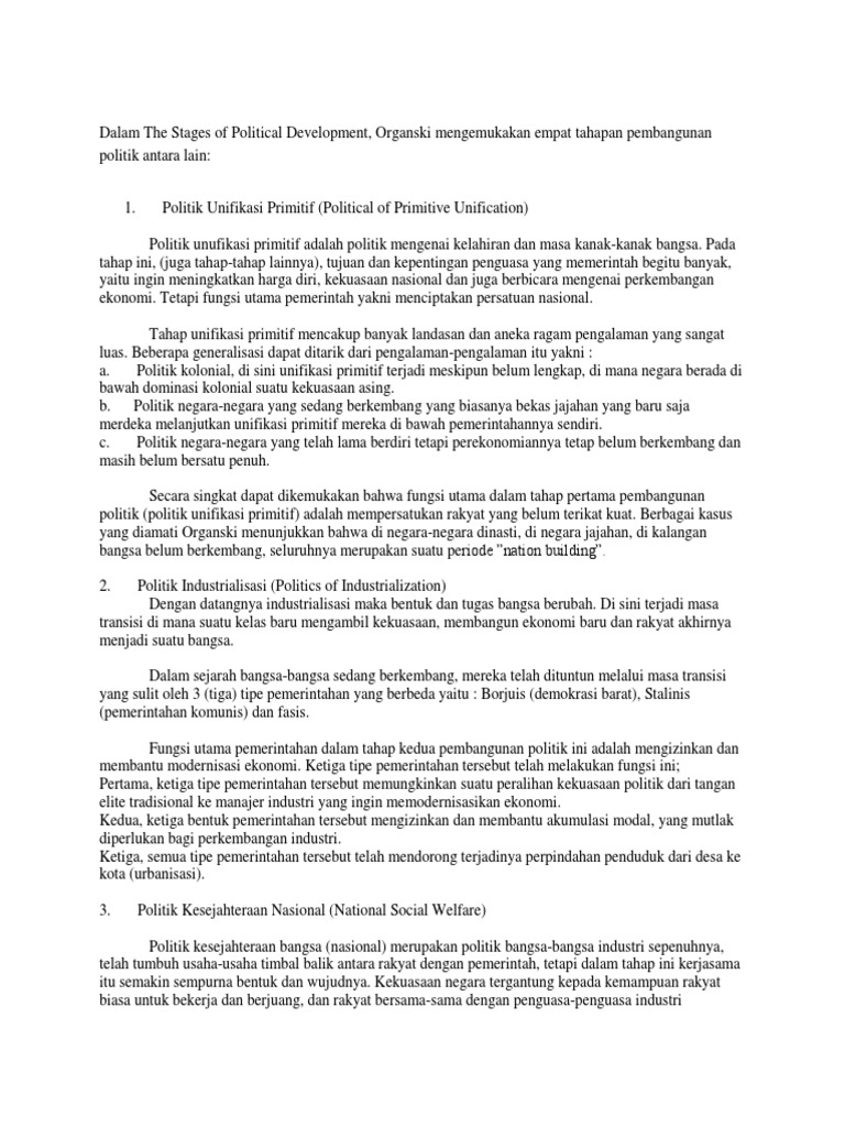 The Stages of Political Development | PDF