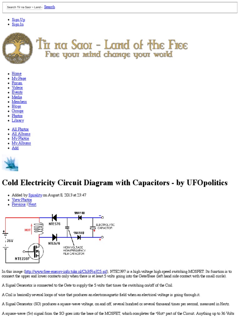 Cold Electricity Circuit Diagram With Capacitors - by UFOpolitics - Tír ...