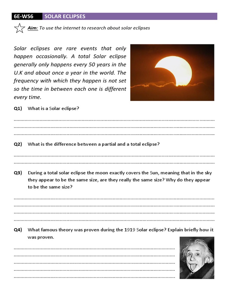 6E WS6 Solar Eclipses | PDF | Eclipse | Solar Eclipse