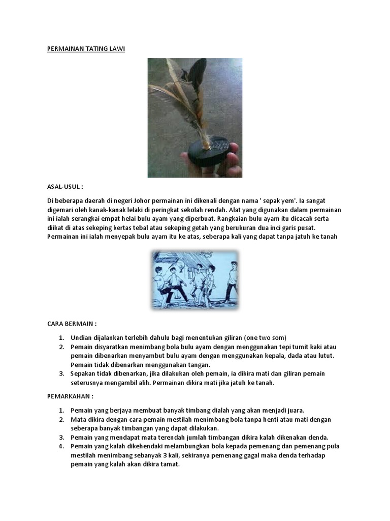 Permainan Tating Lawi | PDF