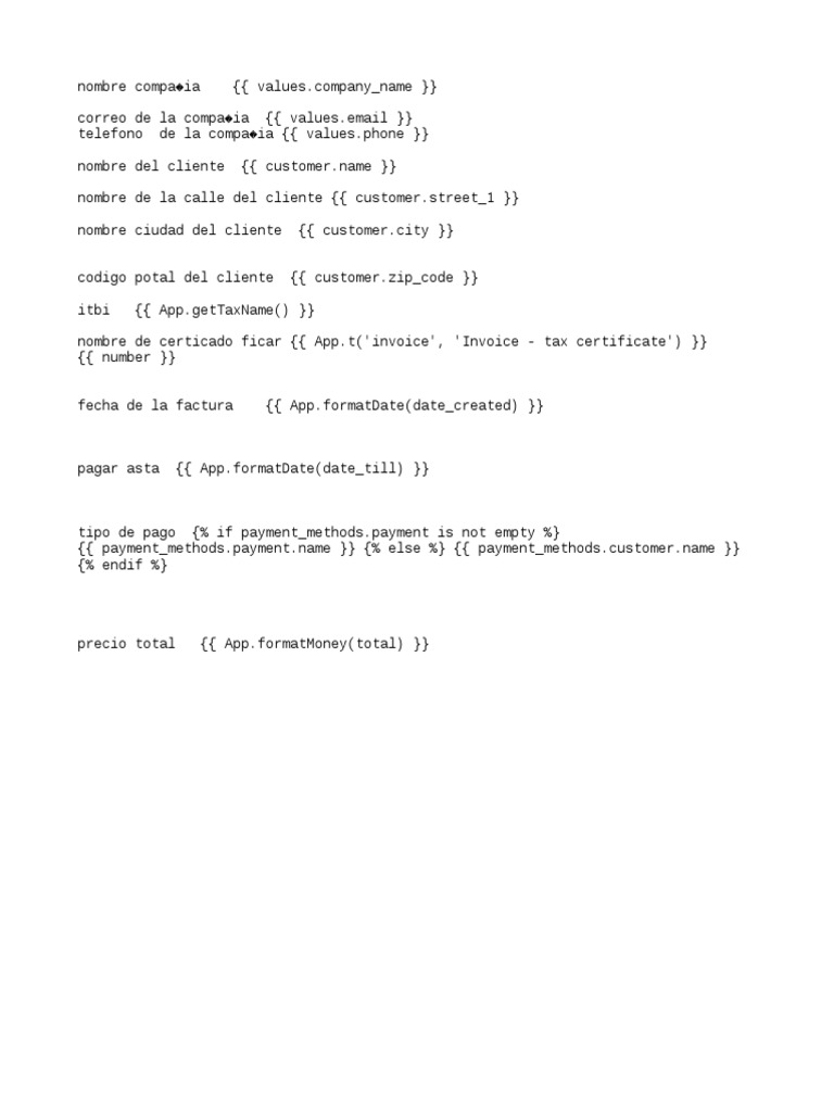 Codigo para Factura | PDF