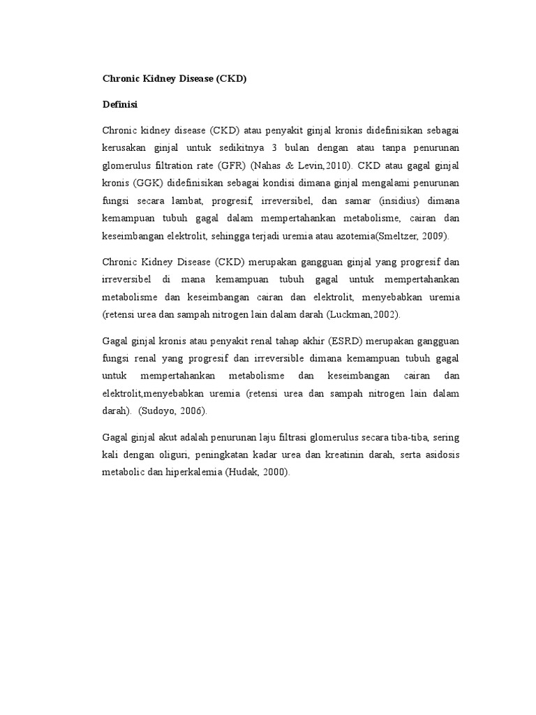 Definisi & Etiologi CKD | PDF