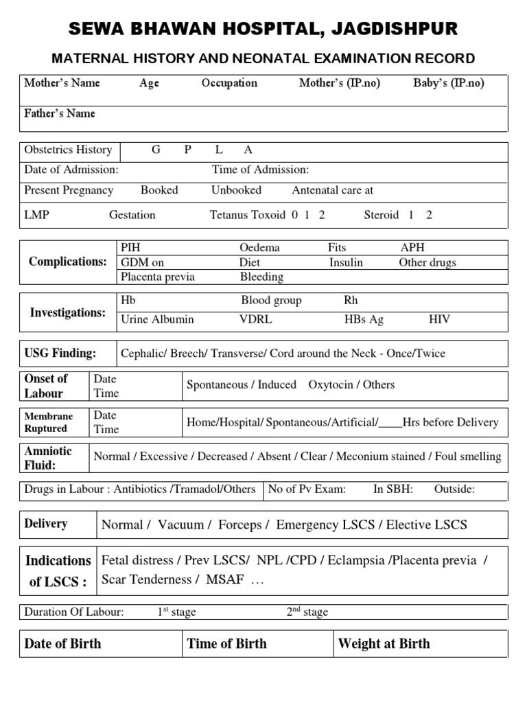 Neonatal Chart | Childbirth | Infants