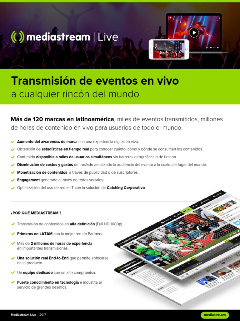 Brochure Live Mediastream | PDF | Vídeo a la carta | Streaming Media