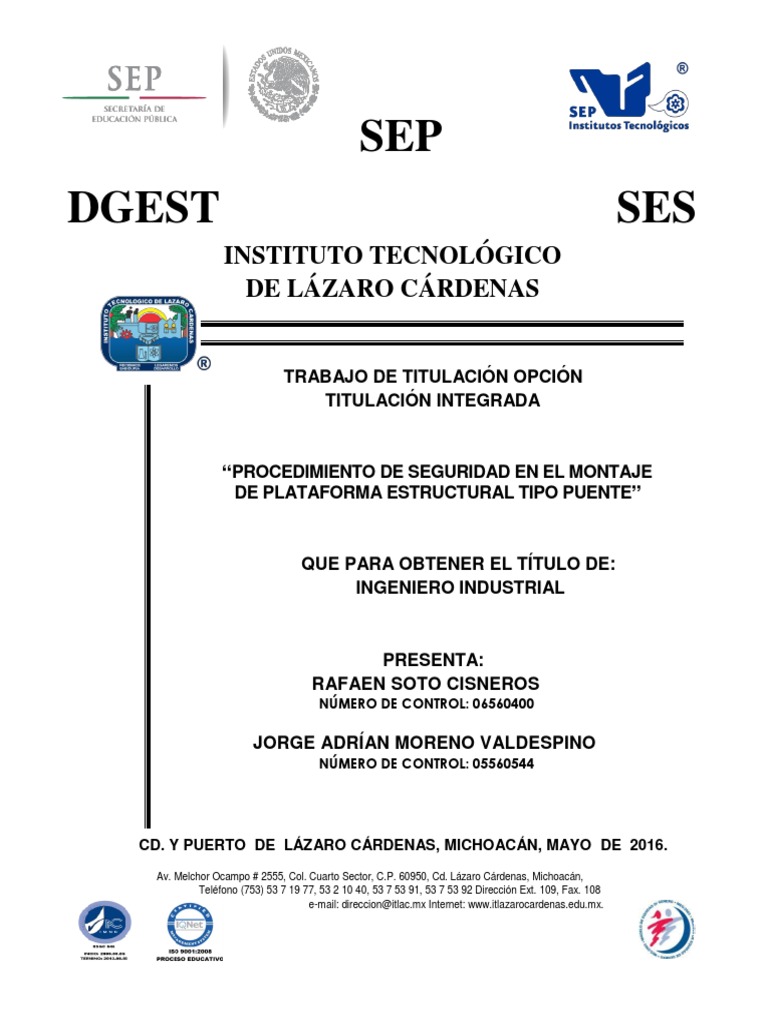 Procedimiento de Seguridad en El Montaje de Plataforma Estructural Tipo ... Procedimiento de Seguridad en El Montaje de Plataforma Estructural Tipo ...