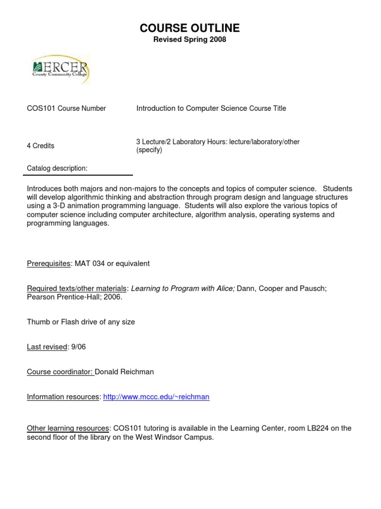 Cos 101 | PDF | Control Flow | Subroutine