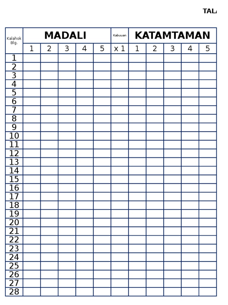 TALLY Board Sheet | PDF