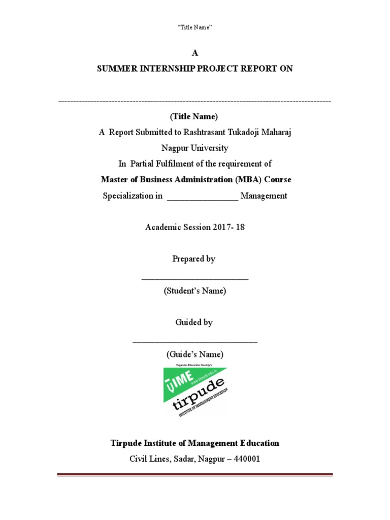 Sip Project Report Format Pdf Strategic Management Wikipedia