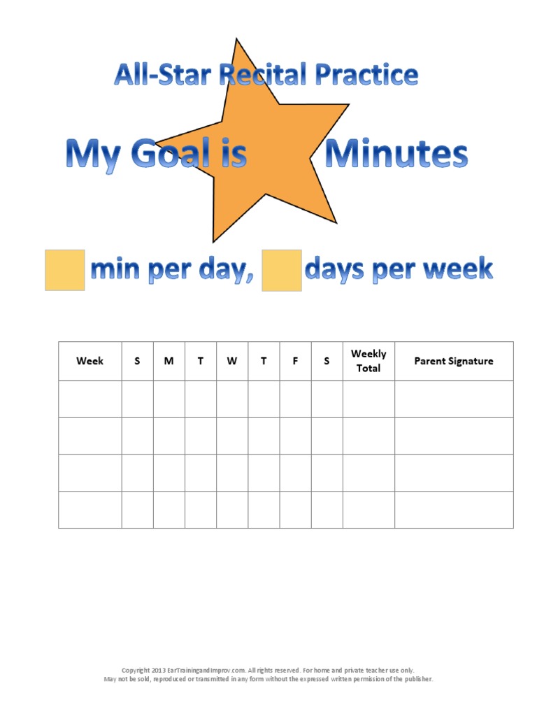 Piano Practice Chart | PDF