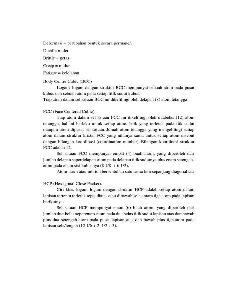FCC BCC HCP | PDF