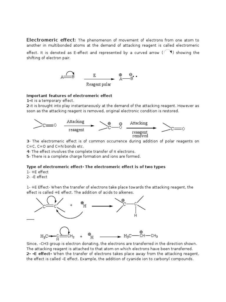 Electromeric Effect | PDF | Interaction | Molecules