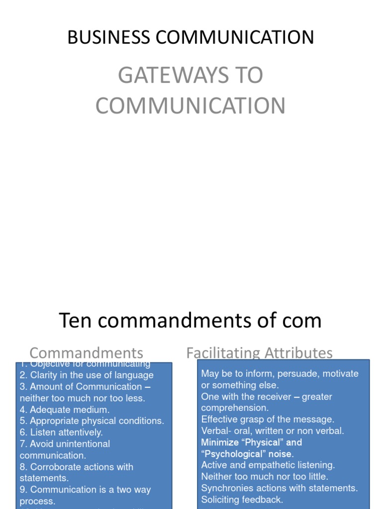 Ten Commandments of Business Communication | PDF | Business Ethics ...