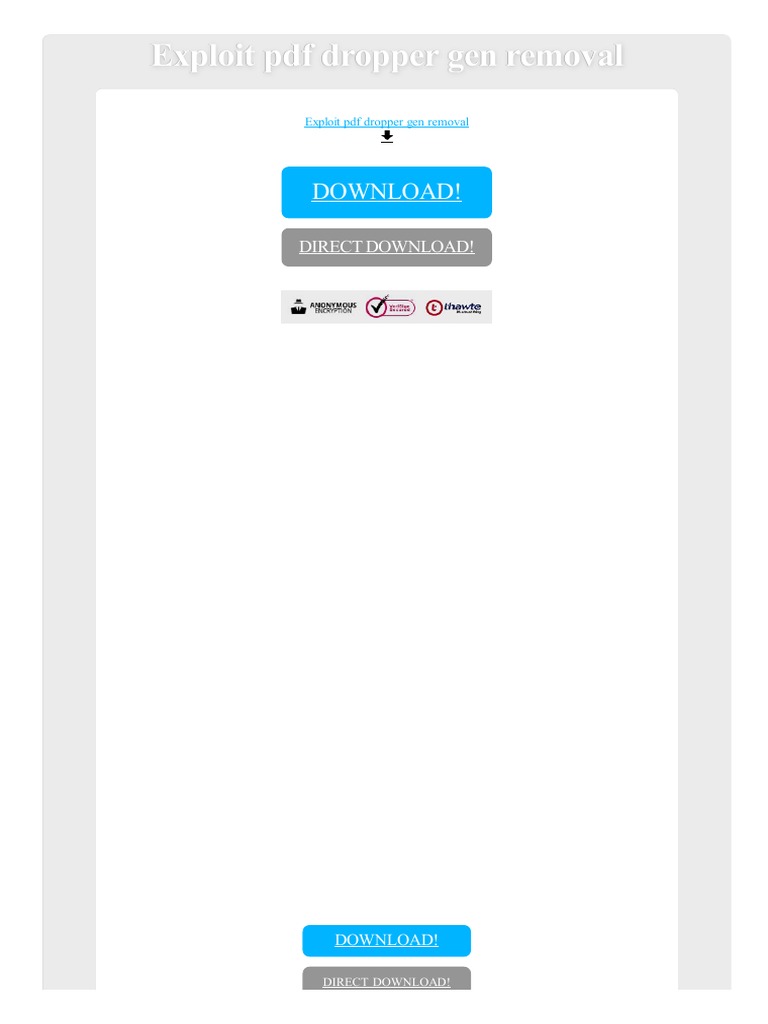 Exploit PDF Dropper Gen Removal | PDF | Malware | Portable Document Format