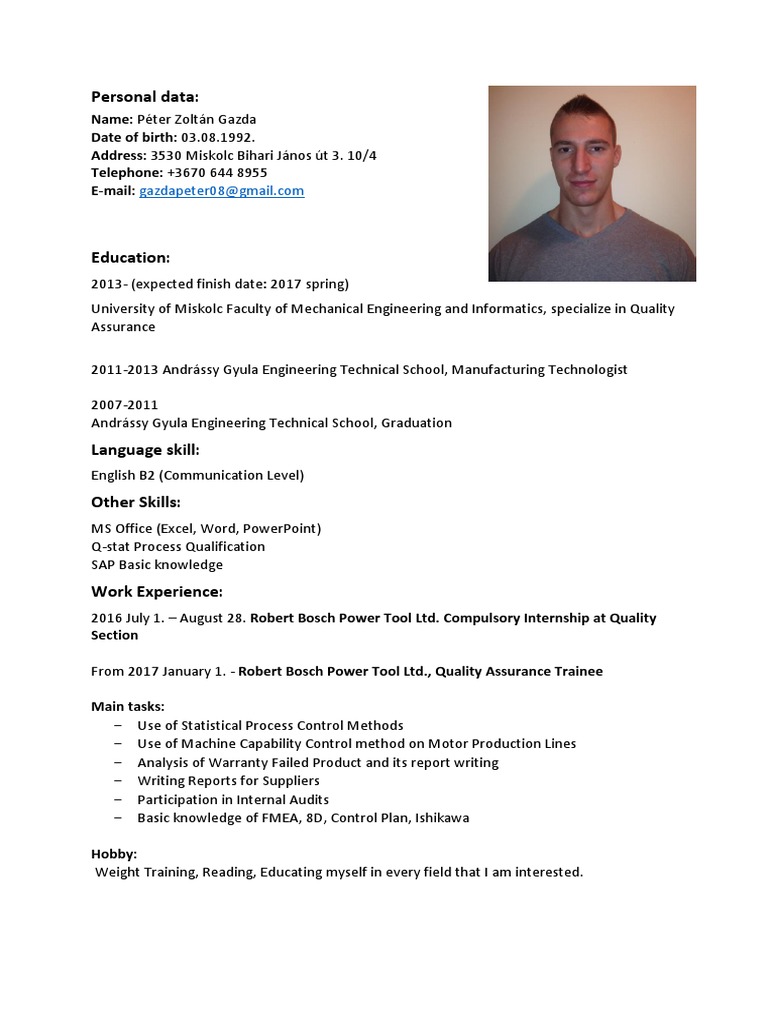 Peter Gazda CV English Version | PDF