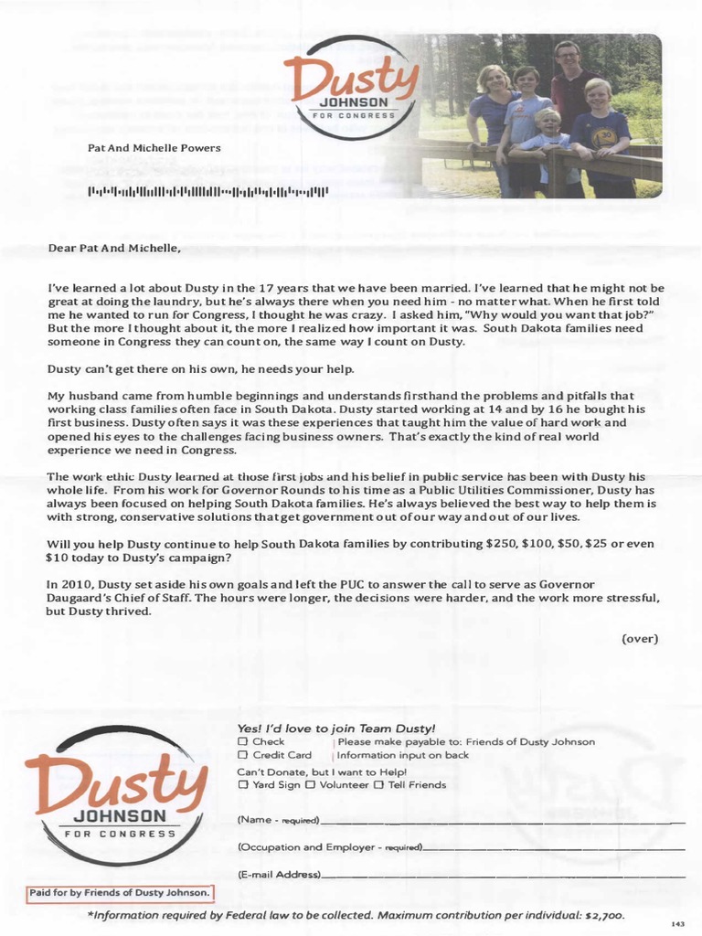 Dusty Mailing | PDF | United States Congress | American Government