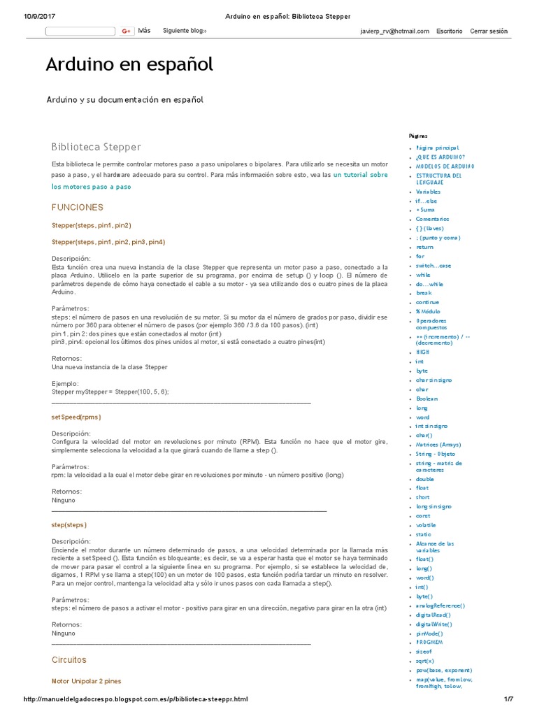 Arduino en Español - Biblioteca Stepper | PDF | Arduino | Seguro digital