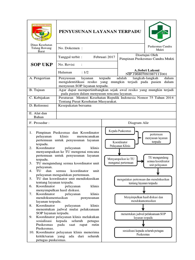 Sop Penyusunan Layanan Terpadu | PDF