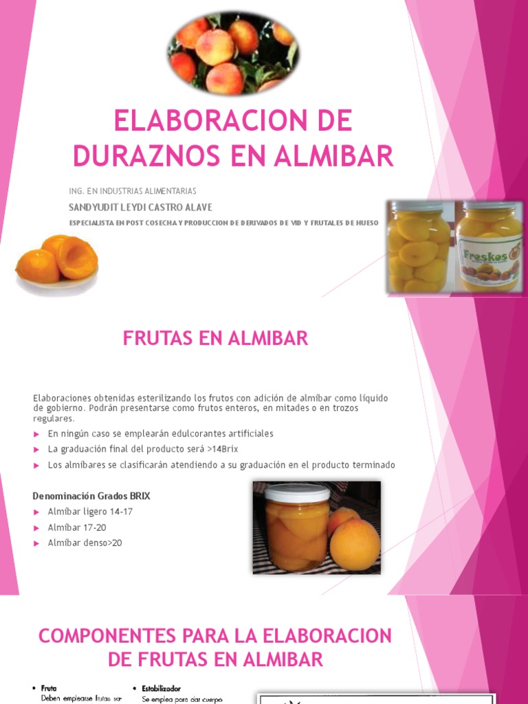Presentación1-Duraznos en Almibar | PDF | melocotón | Agua