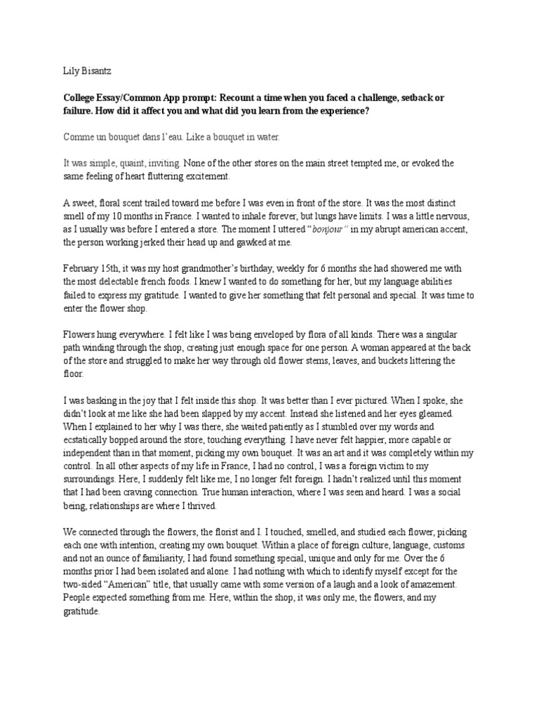 College Essay Final Draft | PDF | Flowers