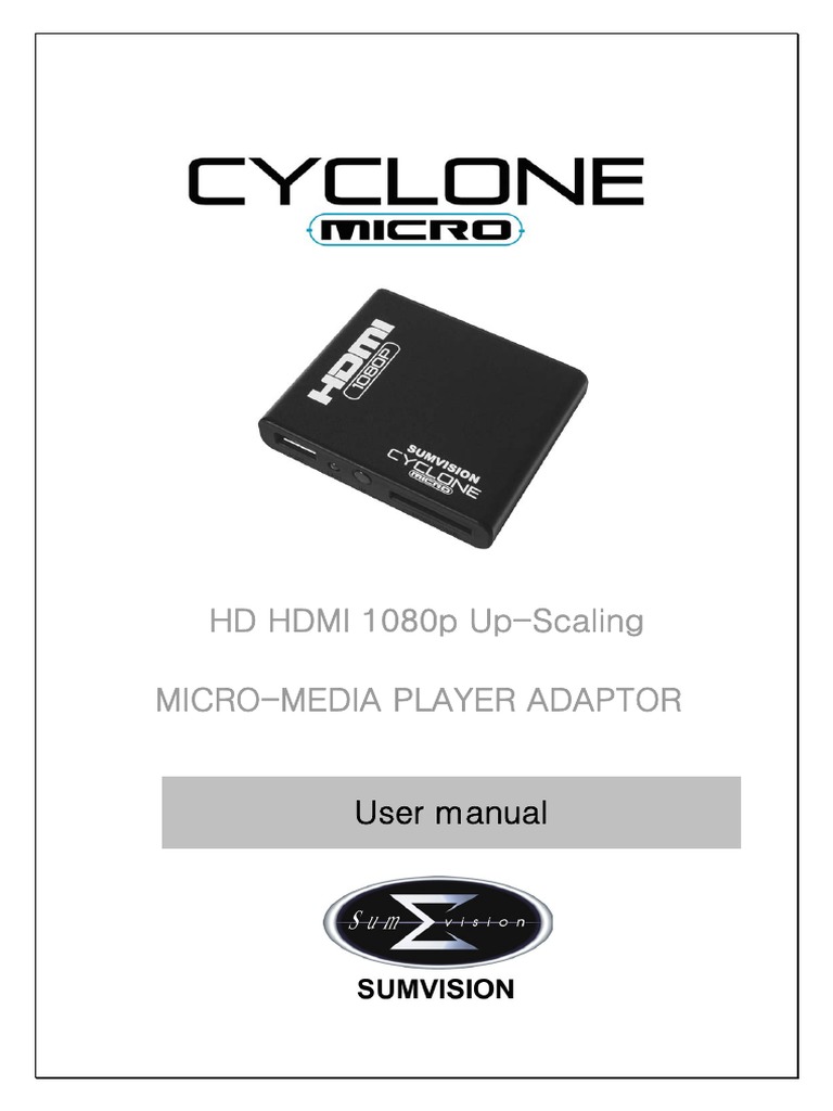 Cyclone Micro User Manual | PDF | Hdmi | Usb