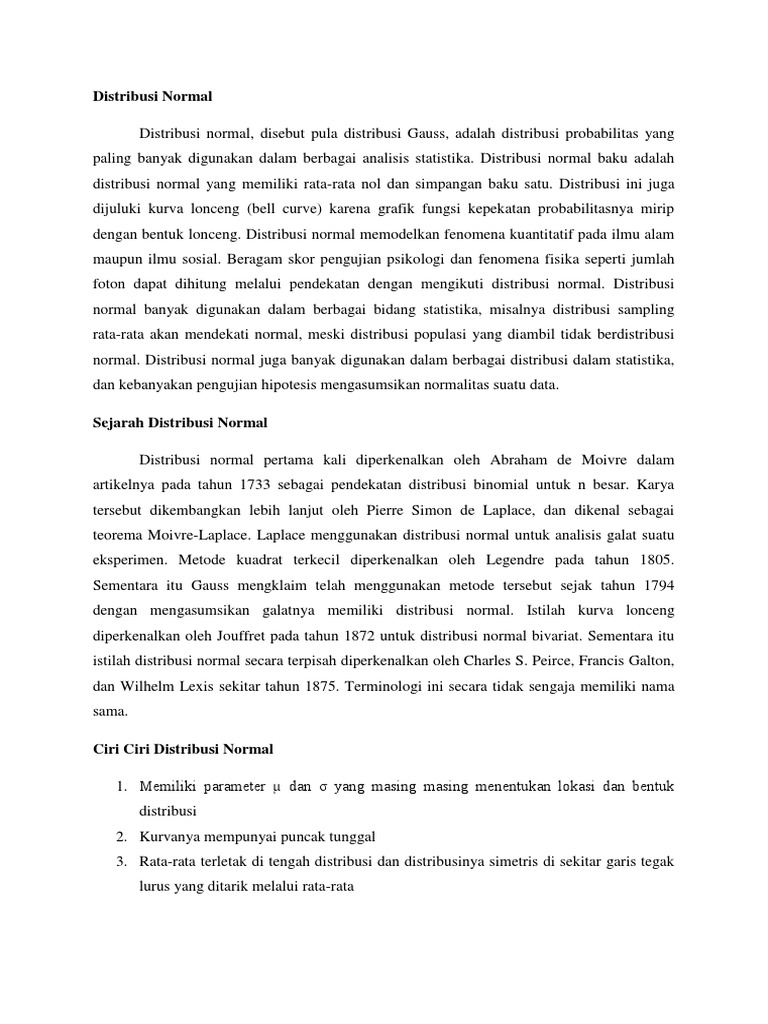 Distribusi Normal Distribusi Normal | PDF