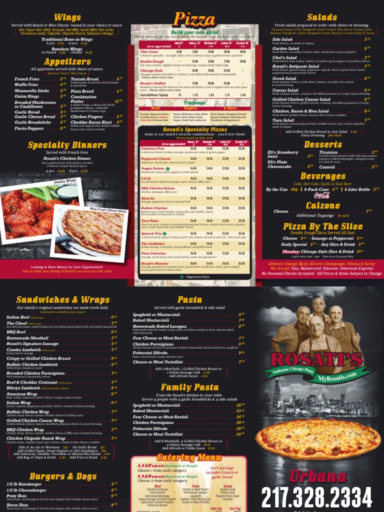 Rosatis Urbana Menu Jan 2015 | PDF | Pizza | Hamburgers