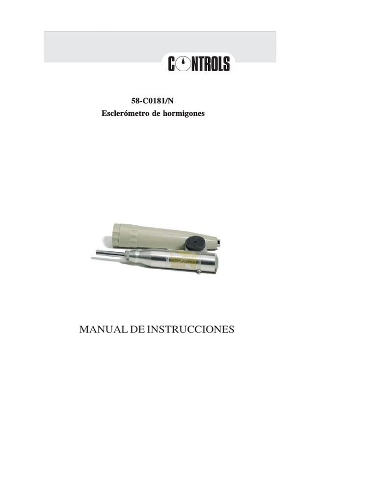58 C0181 N Manual Esclerómetro | PDF | Cemento | Calibración