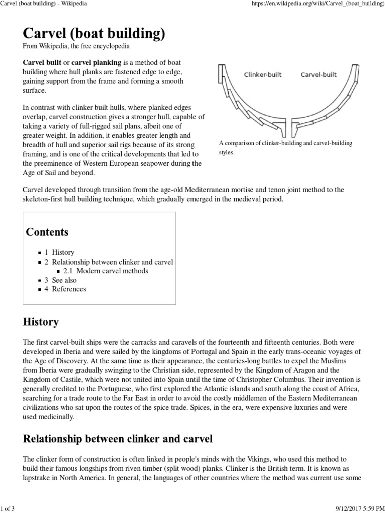 Carvel (Boat Building) - Wikipedia | PDF | Water Transport | Watercraft