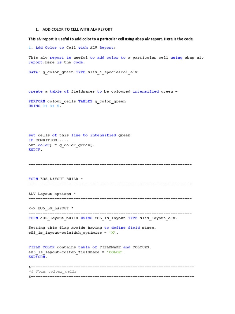 ALV Reports | PDF | Computer Architecture | Software Engineering