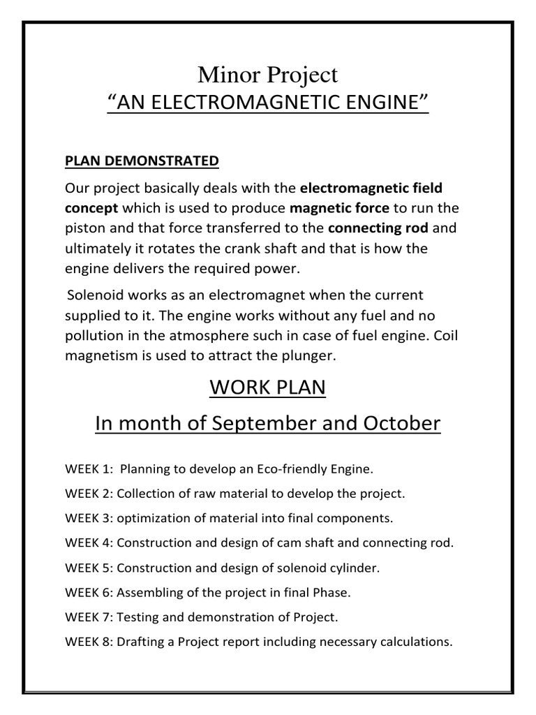 An Electromagnetic Engine - Minor Project | PDF | Engines | Magnetic Field
