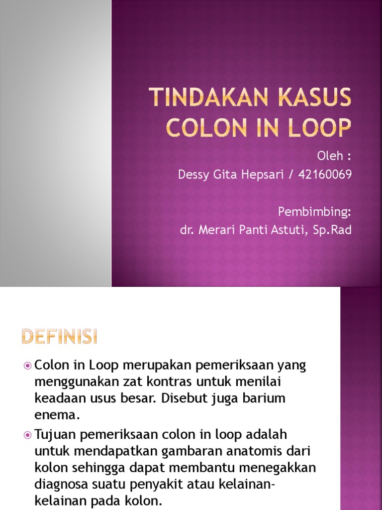 Tindakan Kasus Colon in Loop | PDF
