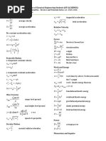 As Level Physics 9702 Formula Sheet | PDF