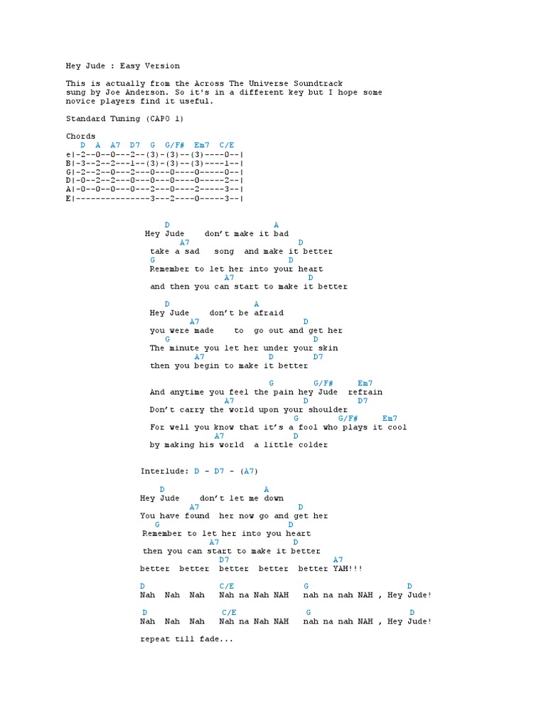Hey Jude | Download Free PDF | Song Structure | Vocal Music
