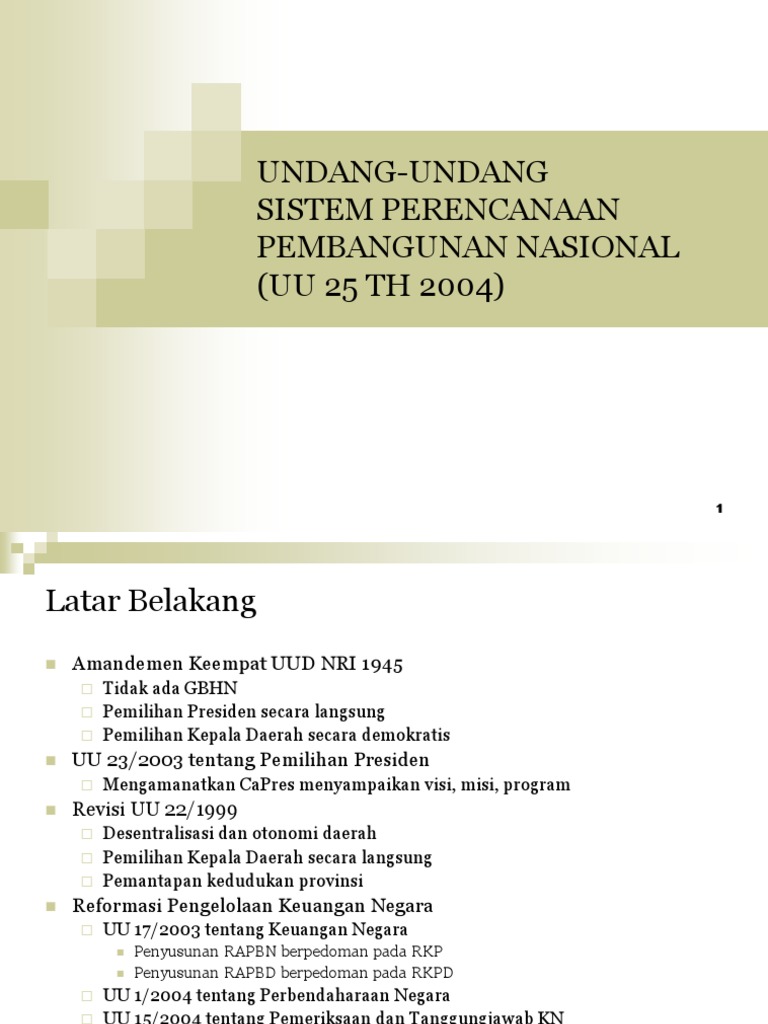 Materi Kuliah SPPN-UU 25-2004 | PDF
