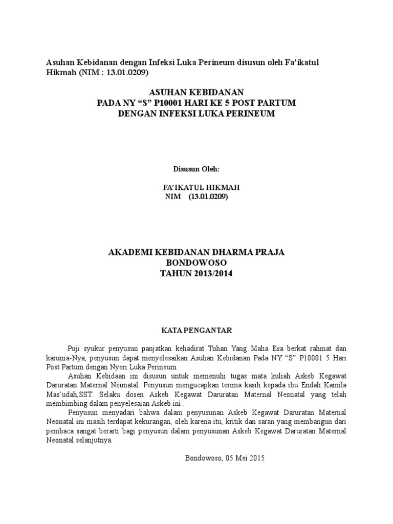 Infeksi Luka Perineum Postpartum | PDF | Kesehatan Holistik