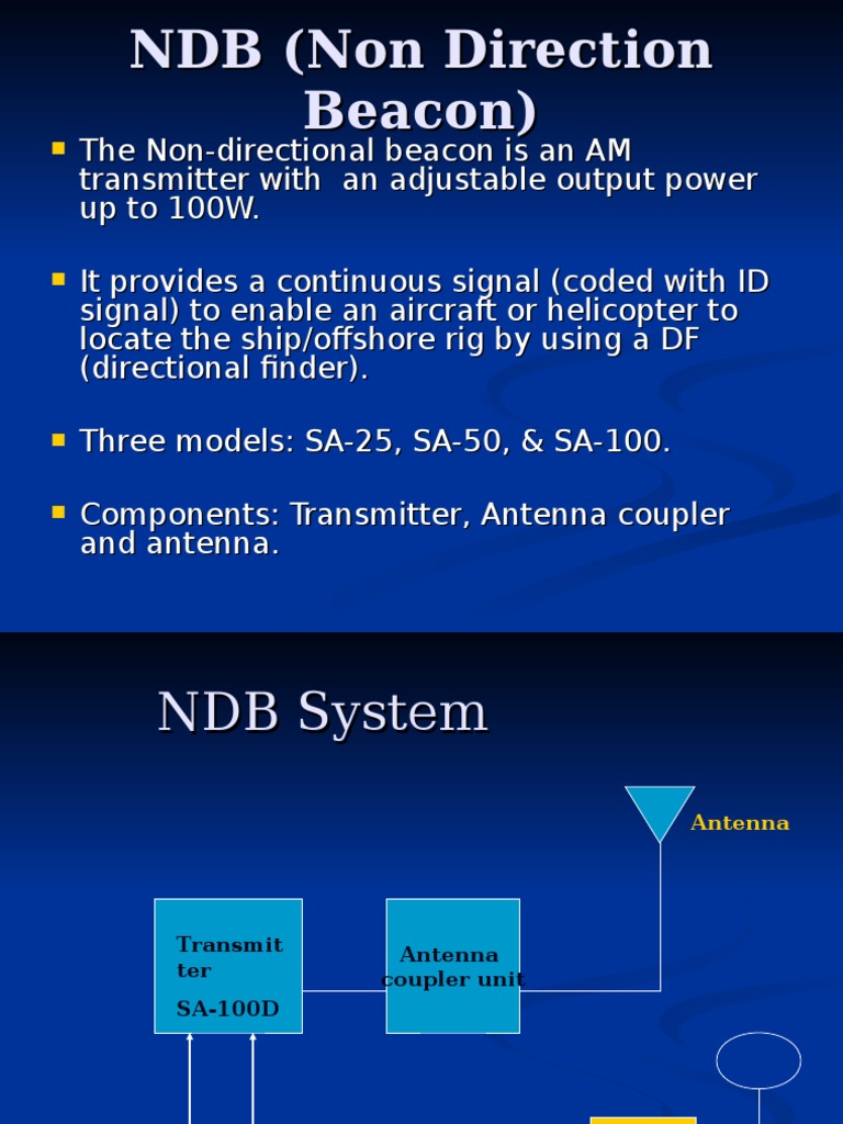 NDB SA-25, SA-50, & SA-100 Operation Manual | PDF | Antenna (Radio ...
