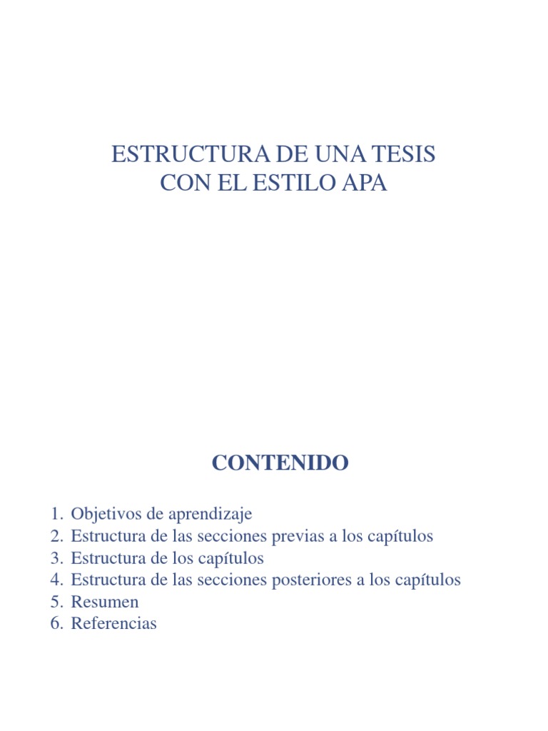 APA_Tema_10_Estructura de una tesis con el estilo APA.ppt | Hipótesis ...