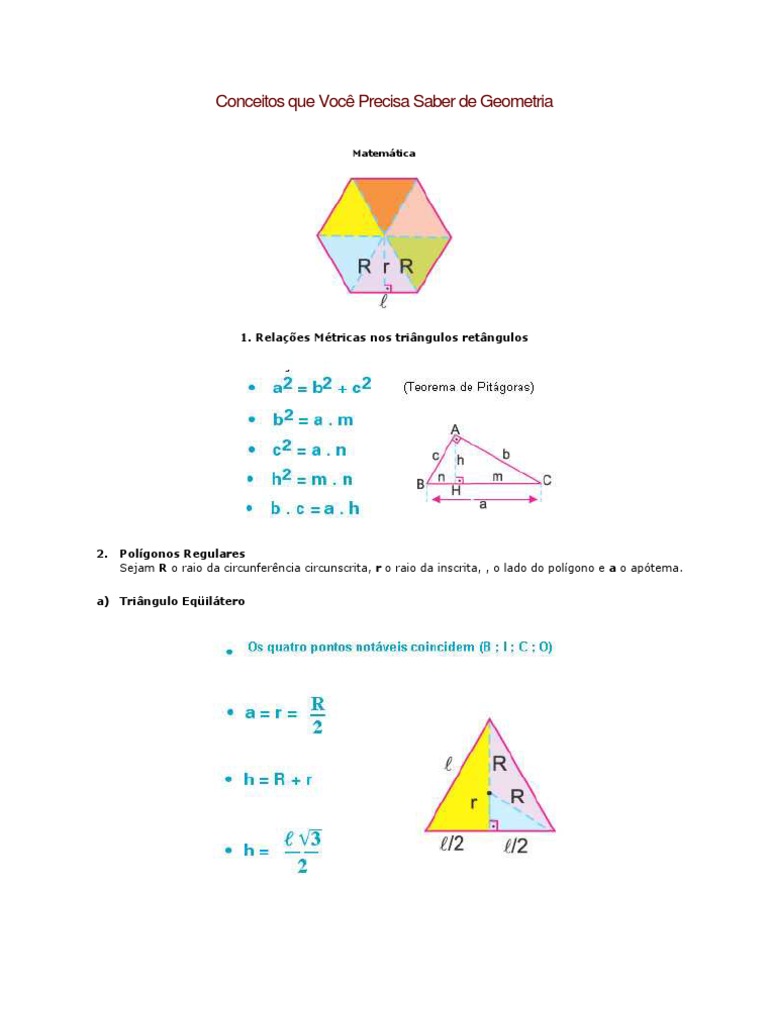 Matemática - Geometria - Conceitos Que Você Precisa Saber de Geometria ...