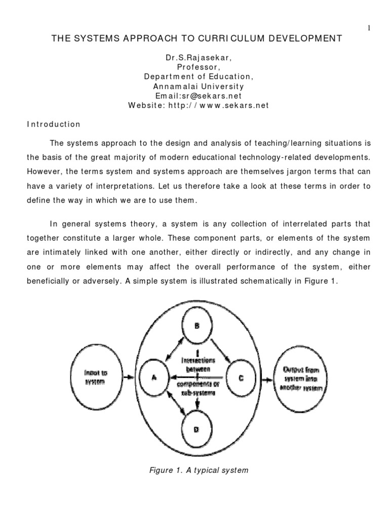 The Systems Approach To Curriculum Development | PDF | Educational ...