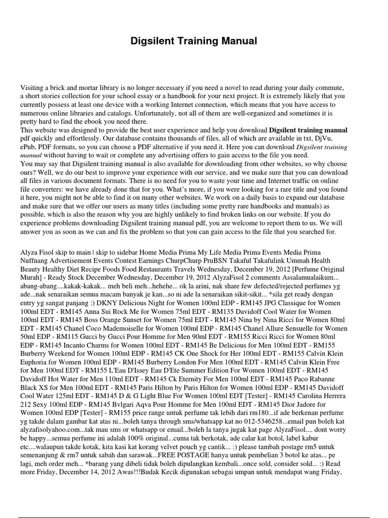 Digsilent Training Manual | PDF